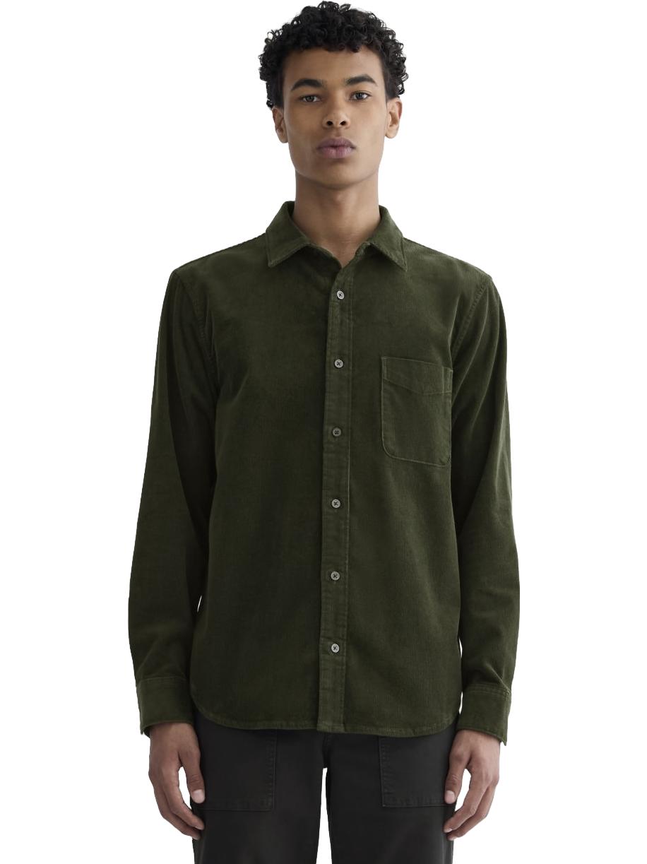 EVERLANE Classic Shirt, Corduroy, Black, Size XS, Cotton